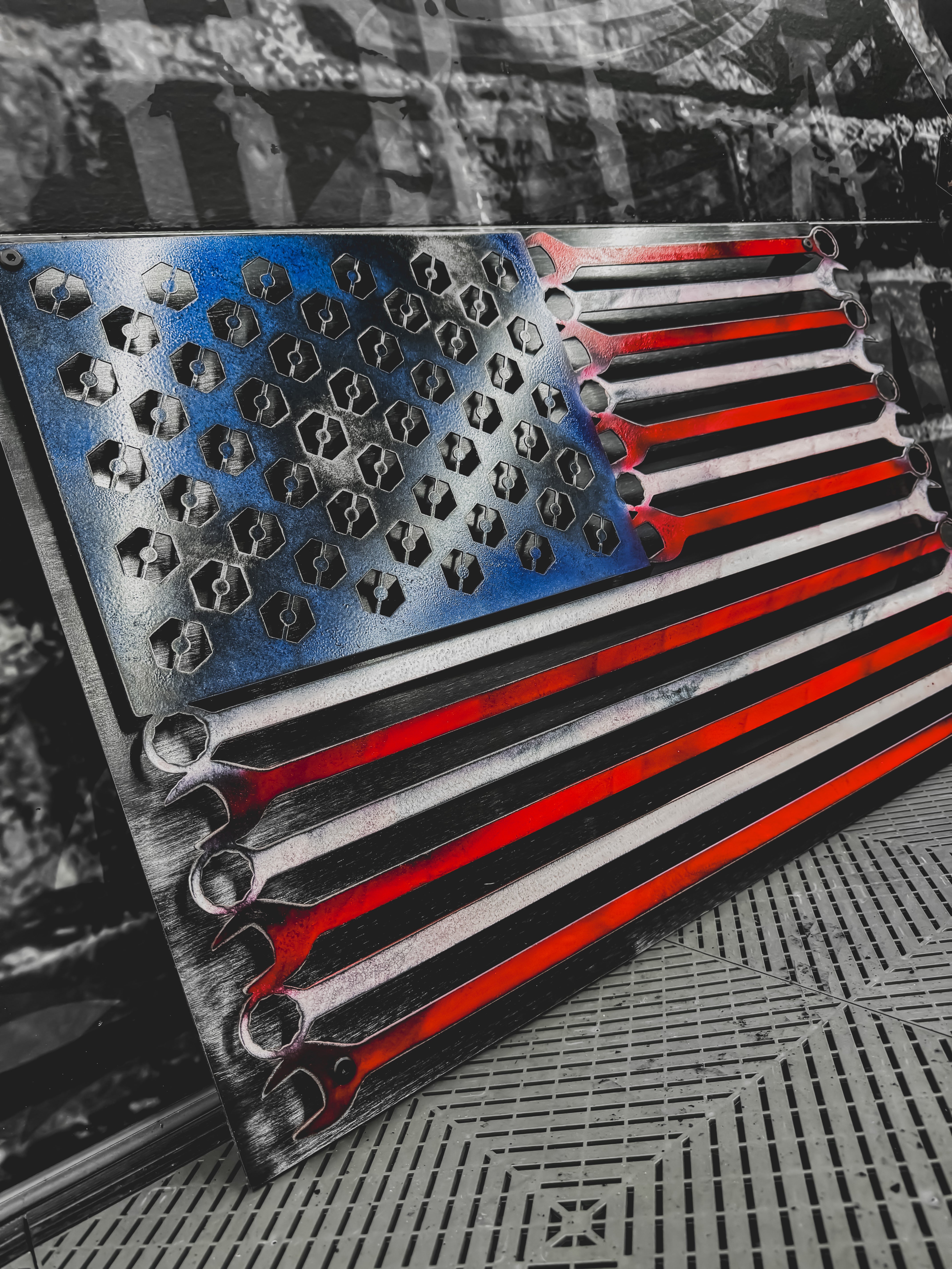 American Garage Metal Flag – Ironwood Garage