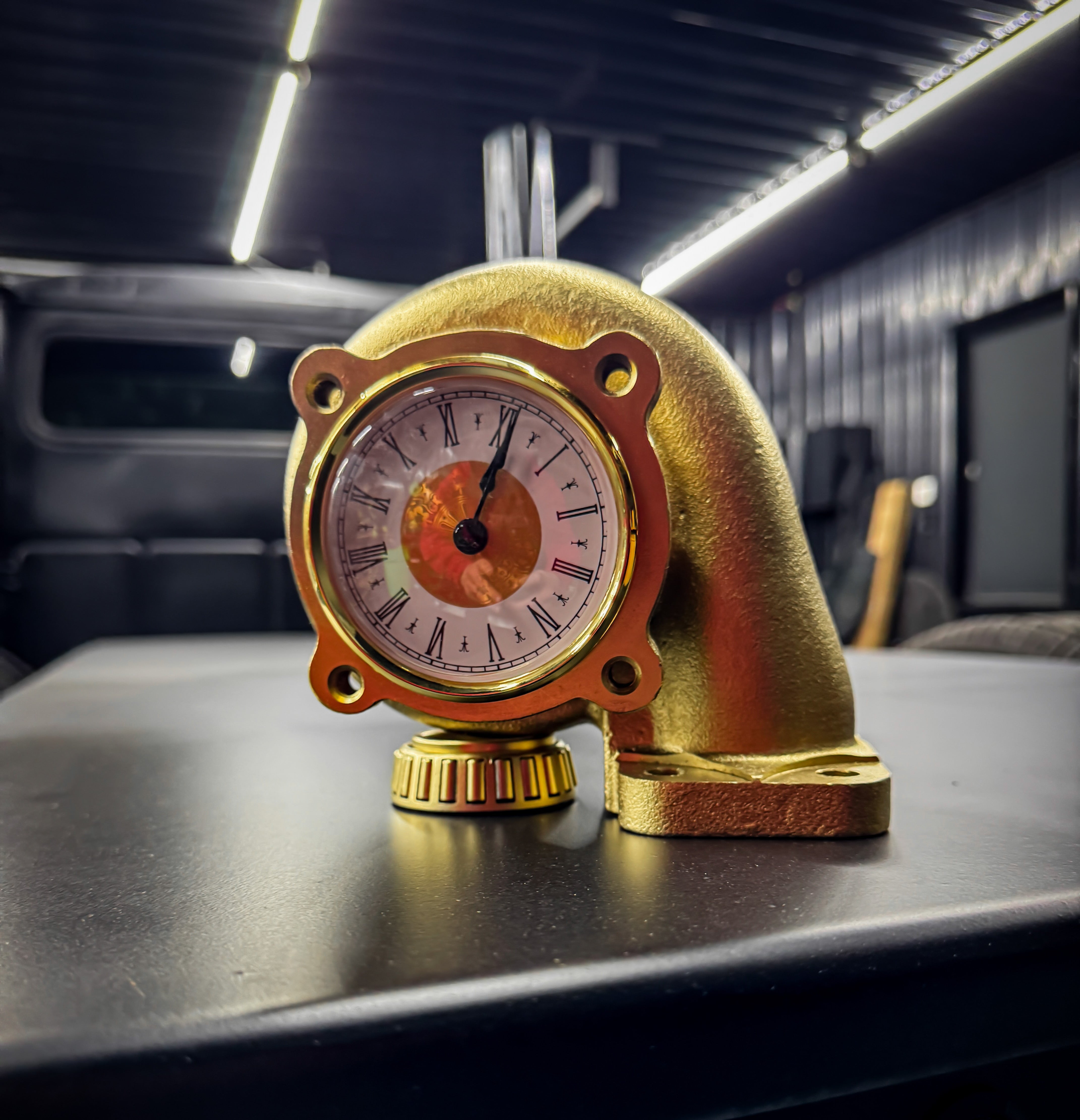 Gold Turbo Desk Clock – Ironwood Garage